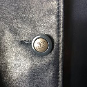 Armani Collezioni | Jackets & Coats | Armani Collezioni Blue Leather ...